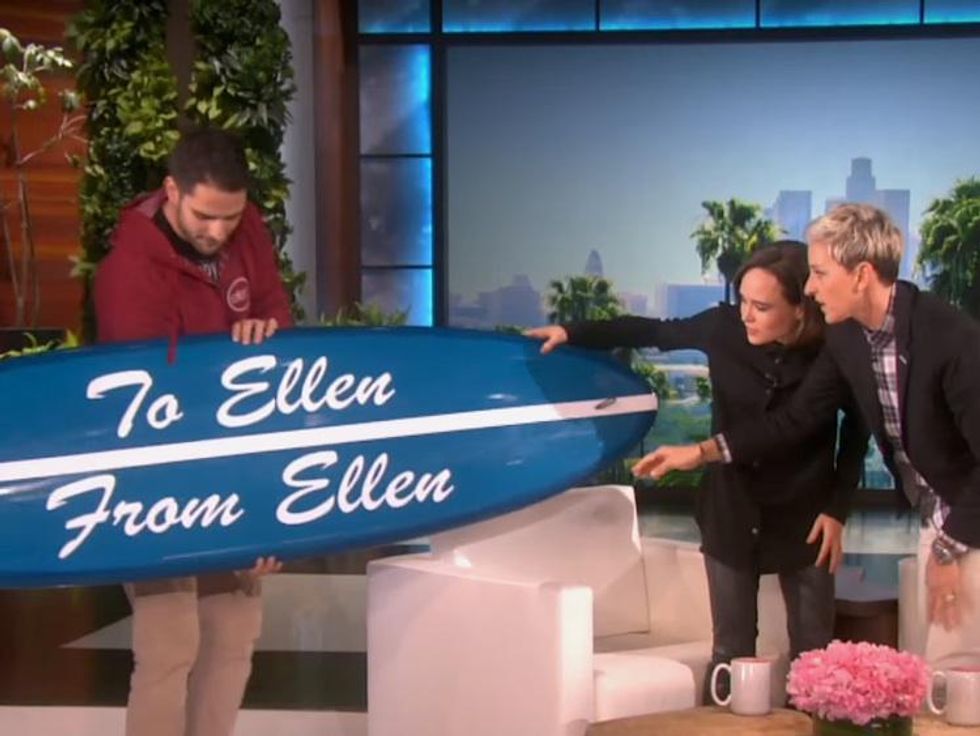 WATCH: Ellen DeGeneres Gives Ellen Page the Coolest Gift Ever on The ...