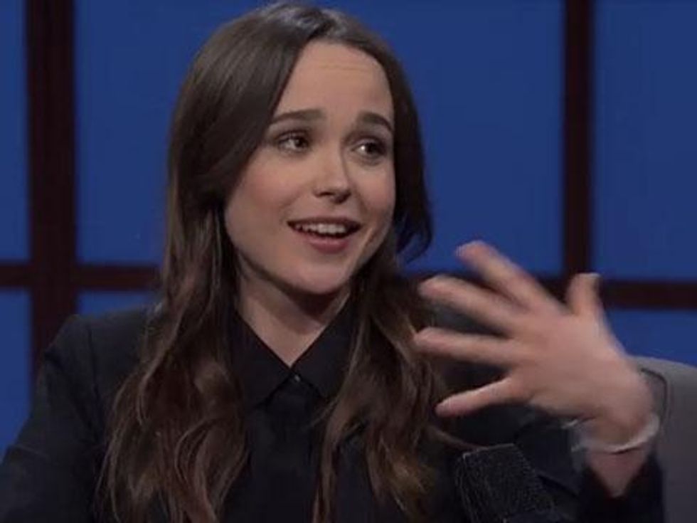 WATCH: Ellen Page Loses it Over Rachel Maddow on Late Night With Seth ...