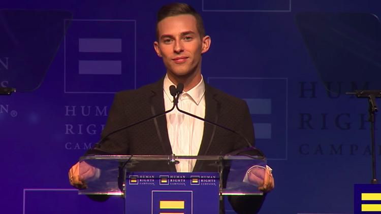 Adam Rippon Speaks of Overcoming Fear & Becoming a Role Model at HRC Gala